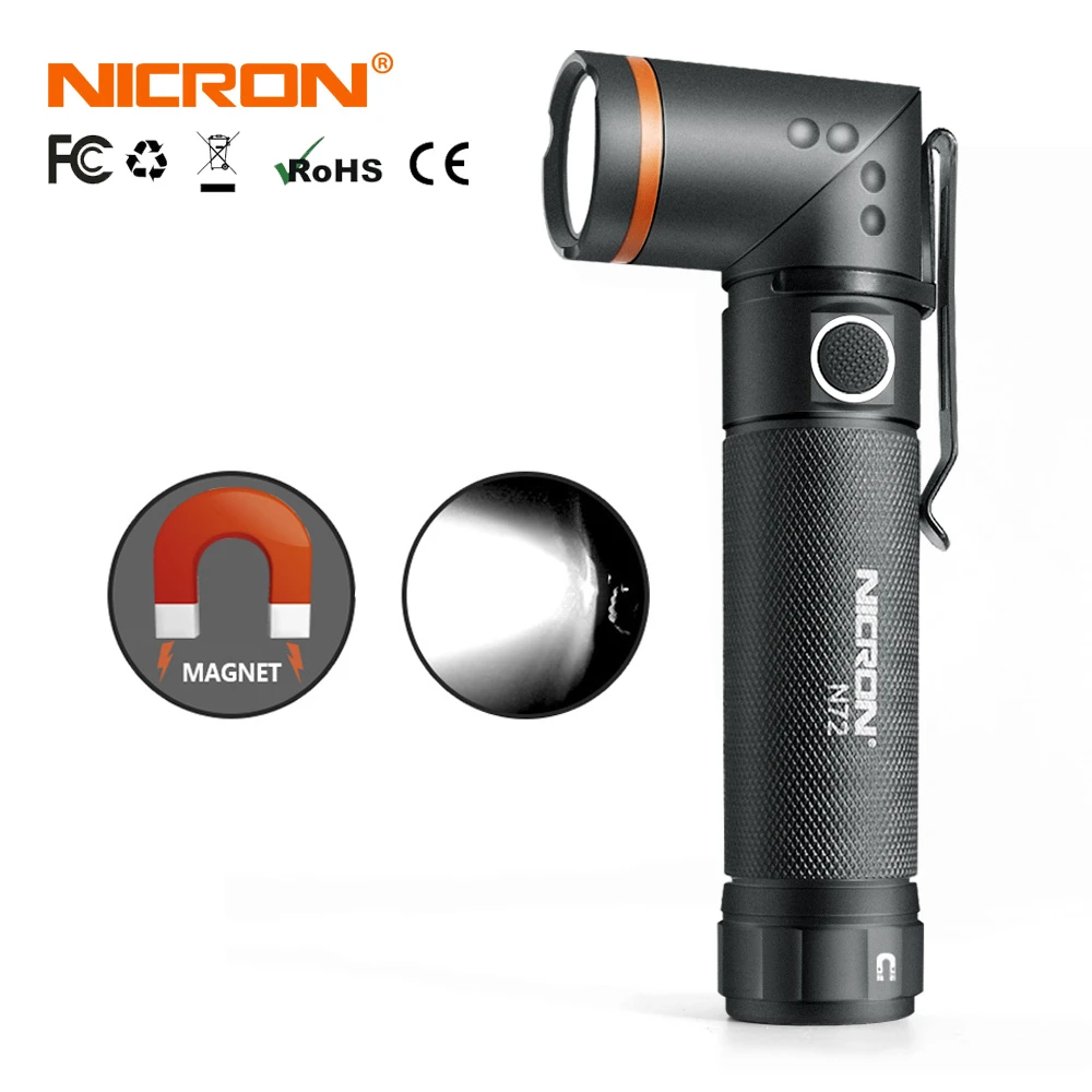 Nicron Handfree Twist Led Flashlight High Brightness Waterproof 800lm ...