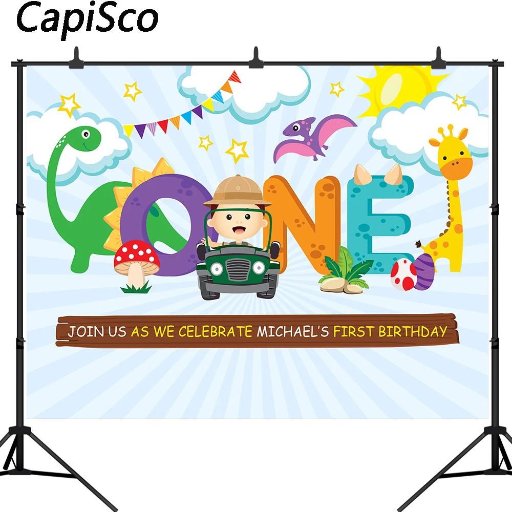 Capisco selva tema fundo 1st aniversário safari animais zoológico foto ...