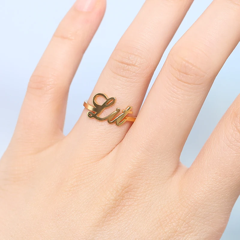 Custom Ring Name Rings For Women Personalized Ring Custom Name Rings ...