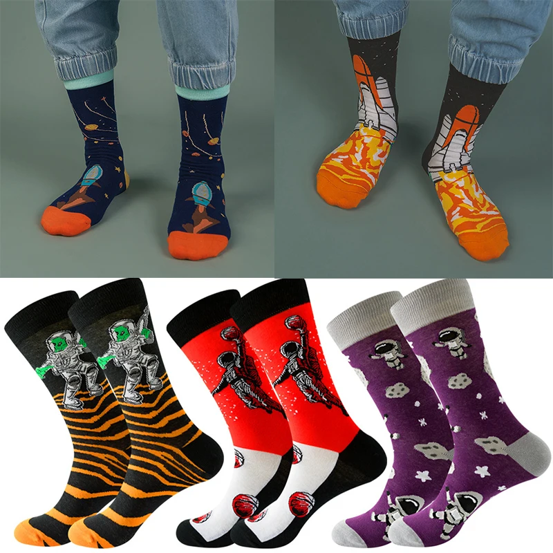 Space-Universe-Socks-Women-Men-s-Cotton-Tube-Ins-Trend-European-and ...