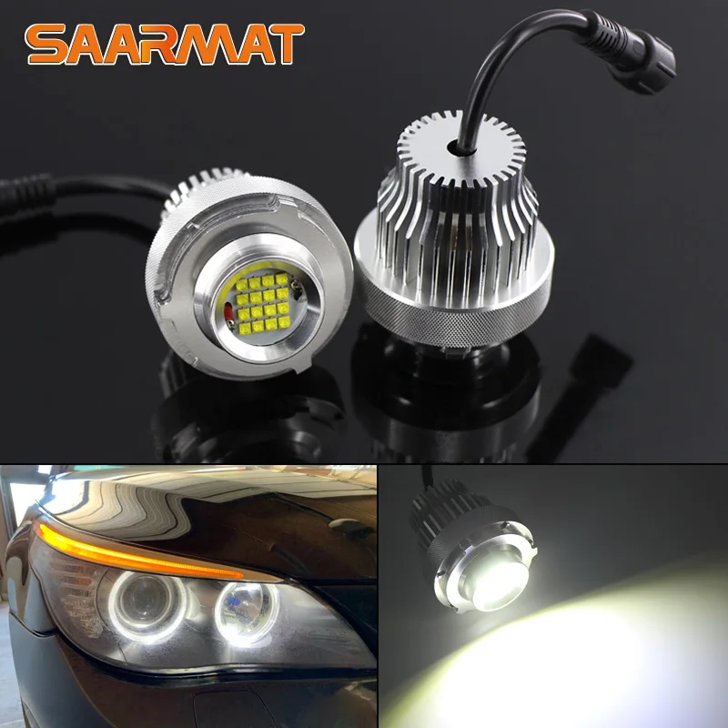 2-Angel-Eyes-LED-Marker-Lights-No-Error-for-BMW-5-Series-E60-E61-LCI ...