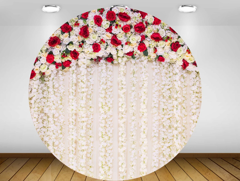 Round Panel Background Circle Backdrop Wedding Floral Flower Bridal ...