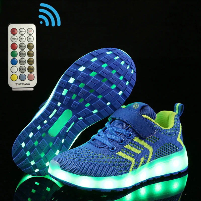 Size 25-37 Luminous Sneakers For Girls Boys Led Light Up Shoes Children ...