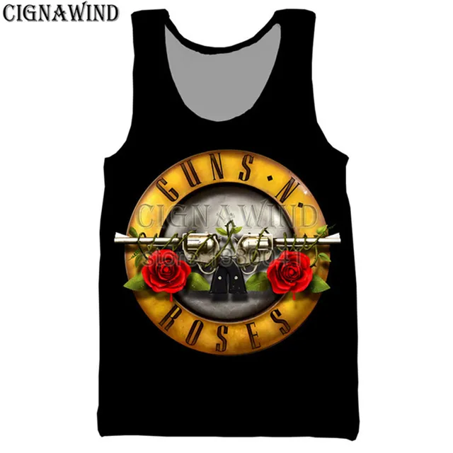 Fashion cool vest men/women hip hop Guns N Roses 3D print vests casual ...