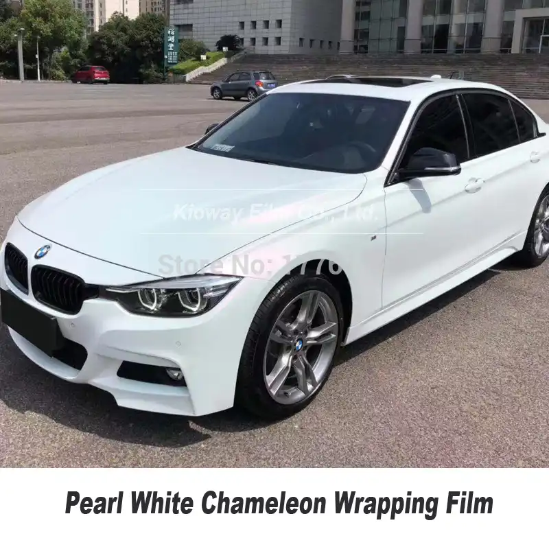 Car Styling Matte Pearl White To Pink Vinyl Wrap Film High Poly Satin ...