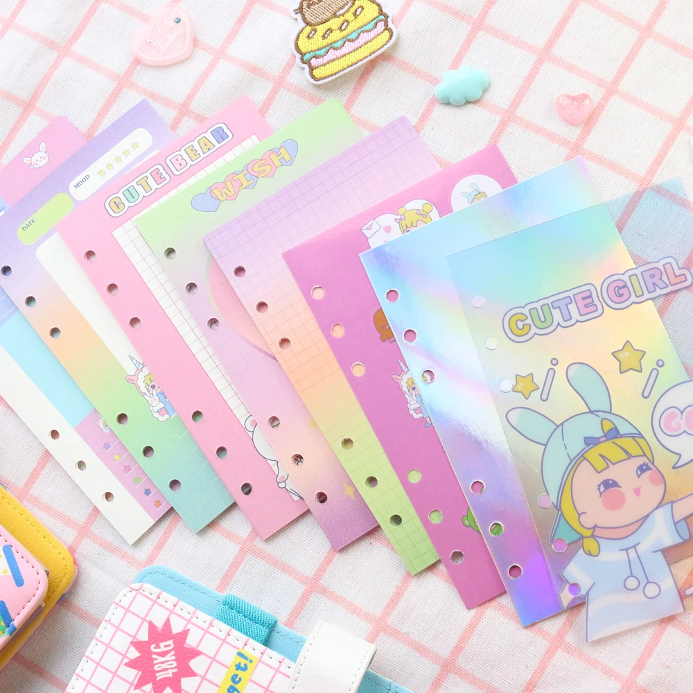 Domikee-A6-cute-creative-laser-Korean-6-holes-cartoon-filling-inner ...