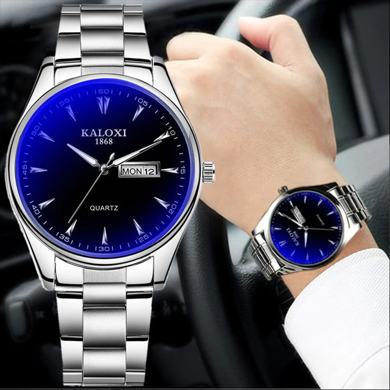 Blue Dial Men Watches Watch For Men Stainless Strap Mens Watches ...