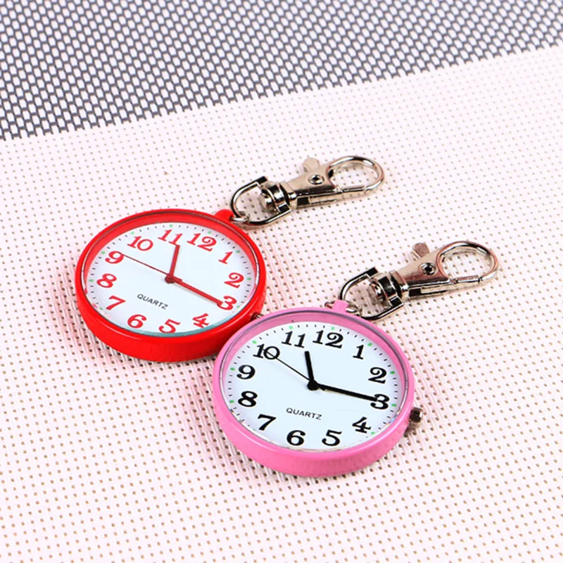 Quartz-Pocket-Watch-Keychain-Clocks-Round-Dial-Portable-Simple-Pendant ...