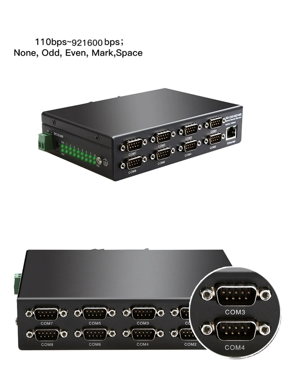 US$ 97.86 ~ US$ 108.73 - DIEWU 8 ports RS232 RS485 RS422 to Ethernet TCP/IP Converter Multiple ...