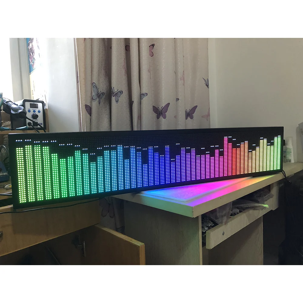 RGB Full Color Music Spectrum Display Car Audio LED Voice Control Equalizer KTV Stage Bar Rhythm ...