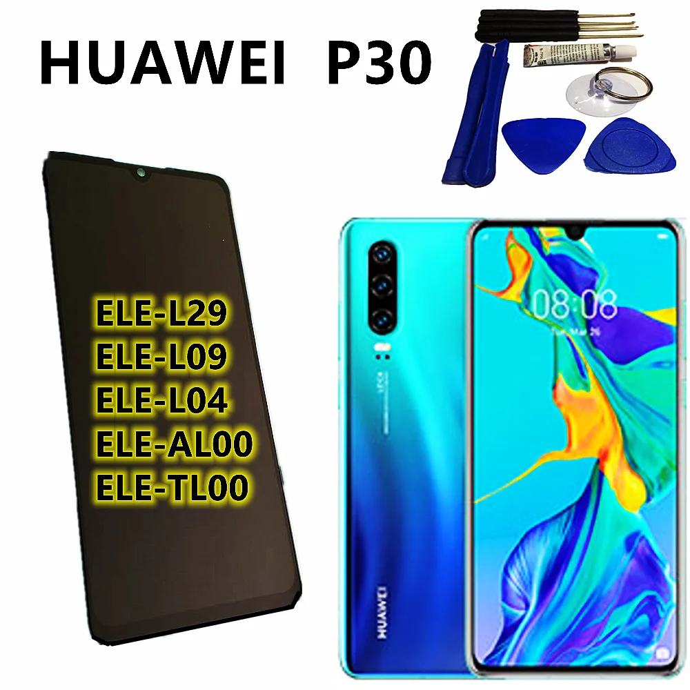 Huawei P30/ELE L29, L09, AL00, TL00,L04 lcd로 화웨이 p30 Lcd 디스플레이 터치 스크린 디지타이저 어셈블리 교체 용 6.1 "OLED ...