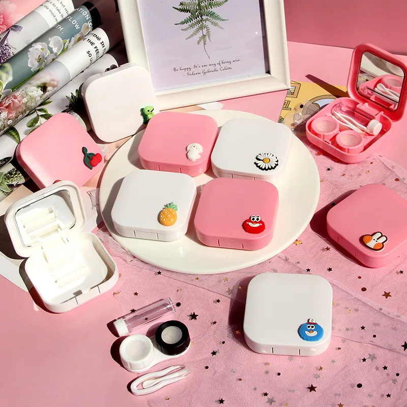 Cute Bear Solid Pocket Portable Mini Contact Lens Case Easy Carry Make ...