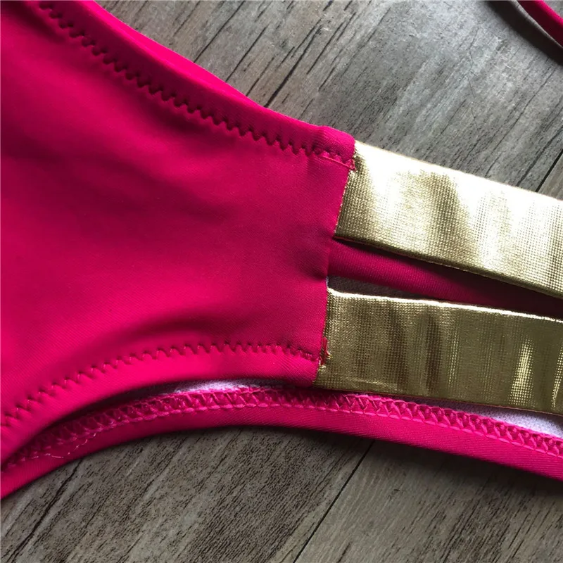 Pu Leather Bikini Set Red Triangle Swimwear Women 2021 Fashion Summer ...