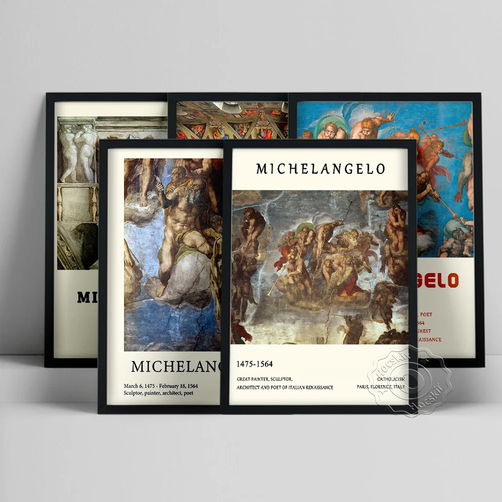 Michelangelo-Italy-Vintage-Poster-The-Last-Judgement-Wall-Art ...