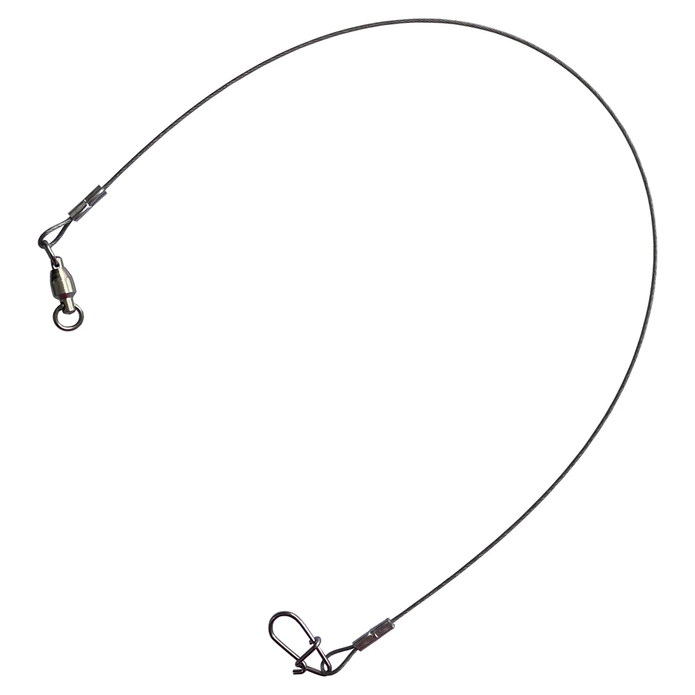 5pcs/lot Steel Wire Leader with Swivel Anti-bite Fishing Line 15kg 30cm ...