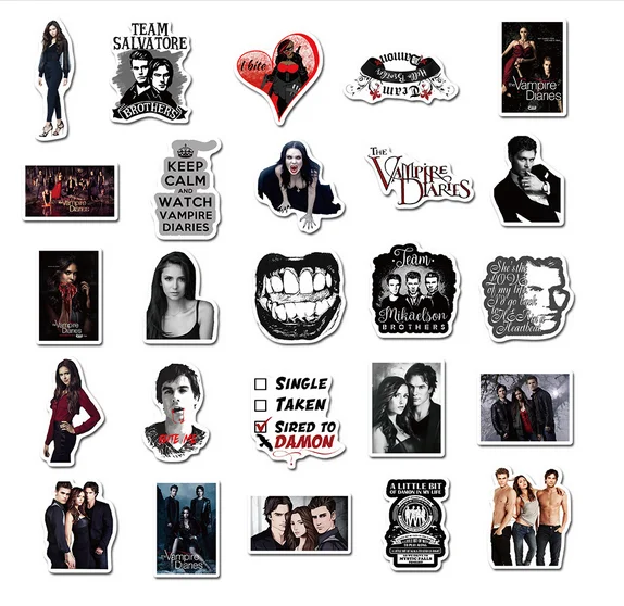 Team Damon Vampire Diaries Sticker Stickers, Labels & Tags Paper Paper ...