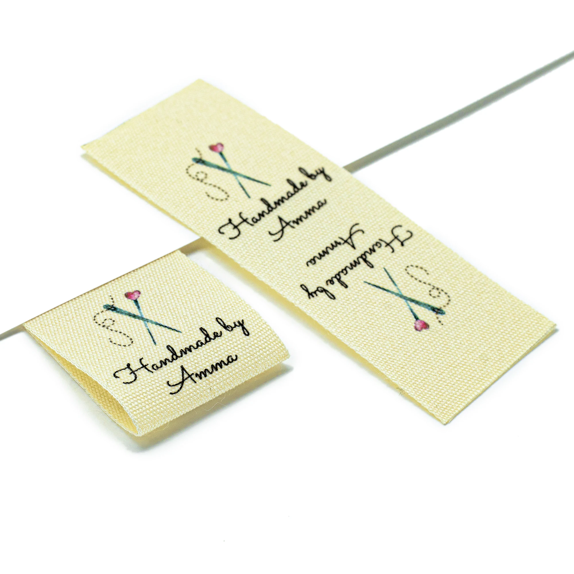 Custom-Beige-Sewing-label-Fold-Custom-Clothing-Labels-Fabric-Name-Tags ...
