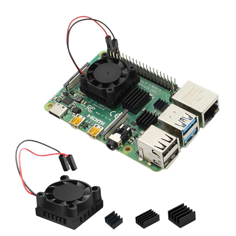 Raspberry-Pi-4-Model-B-CPU-Single-Cooling-Fan-with-RAM-LAN-USB-Chip ...