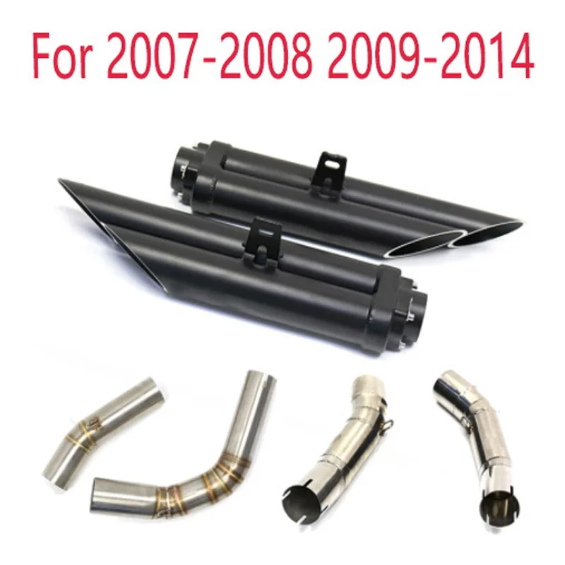 Motorcycle-Twin-Holes-Exhaust-Muffler-Universal-Silencer-Pipe-for-yzf ...