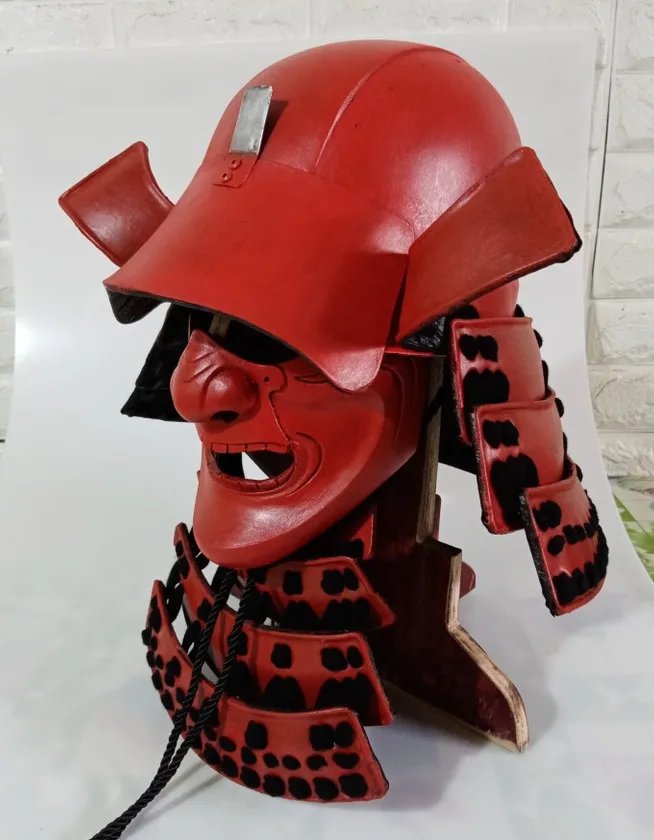 Real-RED-Black-Japanese-Samurai-HelmetS-Handmade-cosplay-headwear-FOR ...
