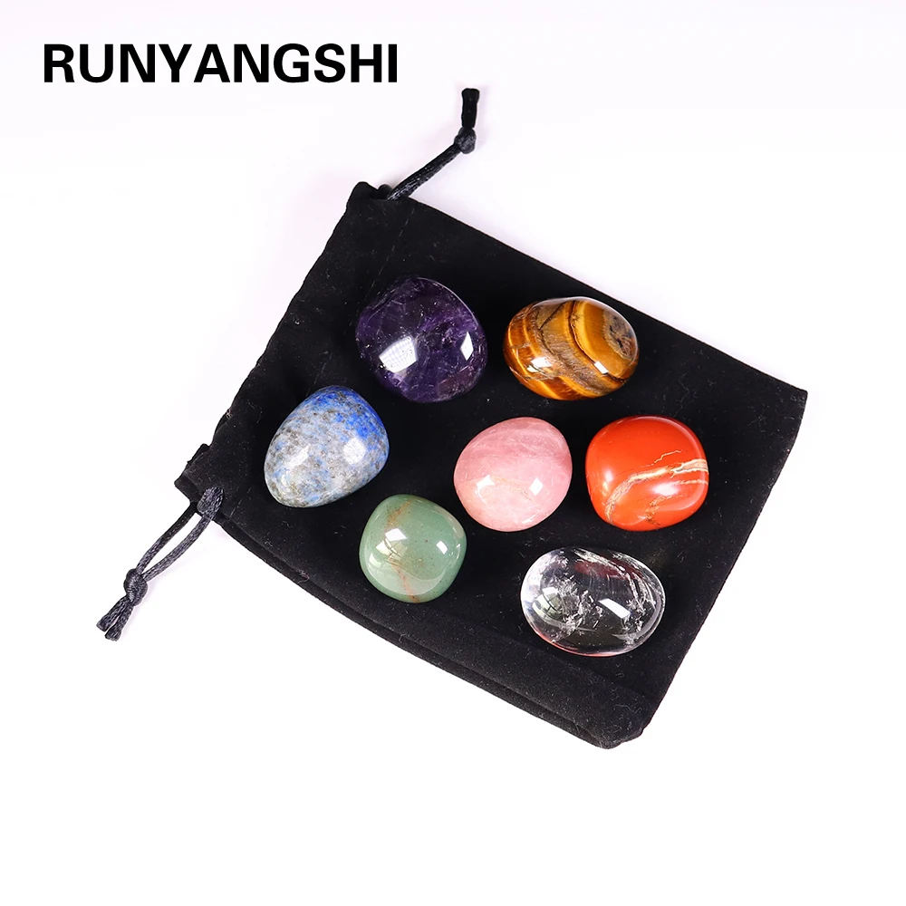 7pcs/set Natural Crystal seven chakras healing stone Large grain ...