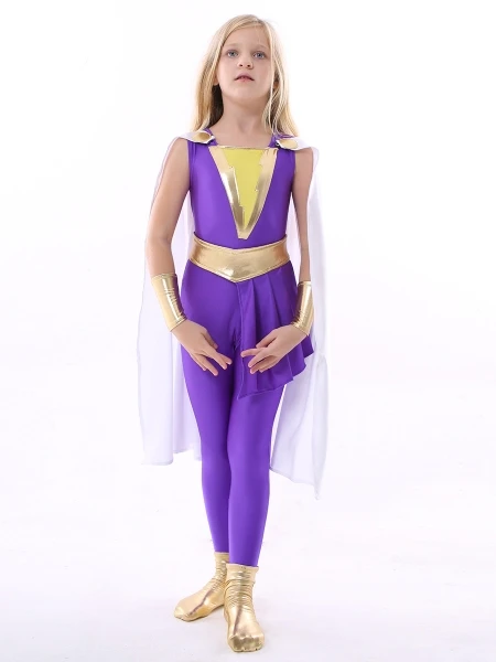Darla Dudley Suit Shazam Family Cosplay Costume With Cape Superhero ...