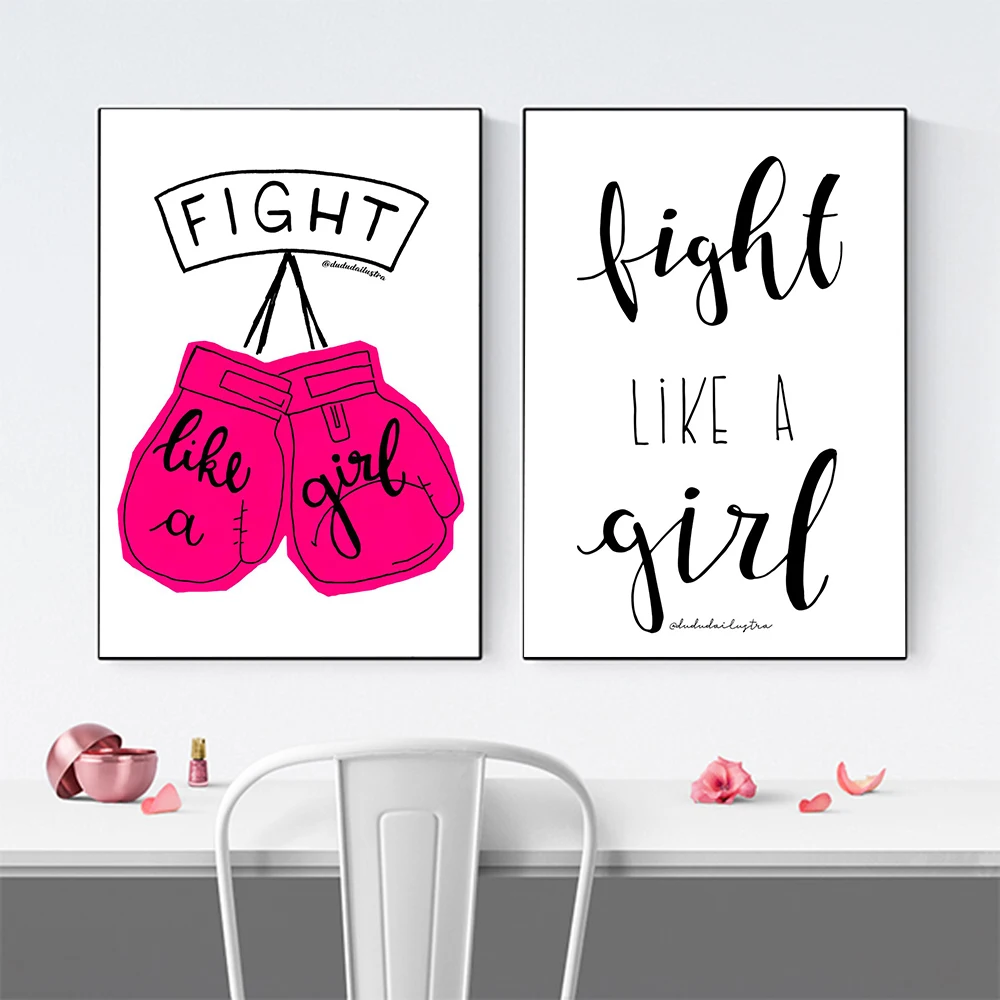 Pink Boxing Gloves Fight Like A Girl