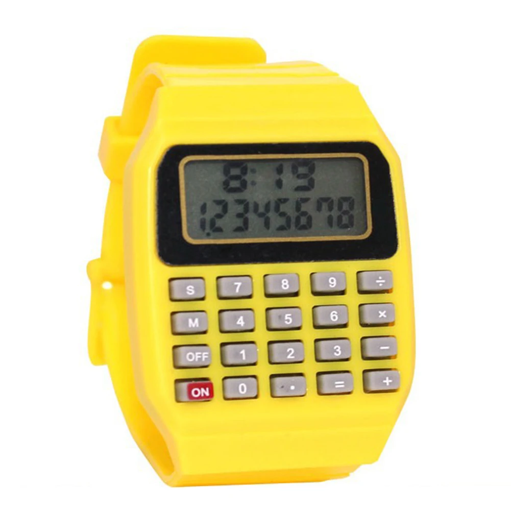 Handheld Pocket Calculator Watch Unsex Silicone Multi-purpose Date Time ...