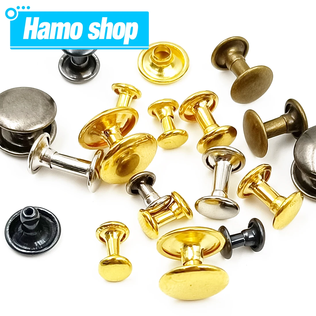 Juego de 100 remaches de Metal de doble tapa, clavos redondos para ...