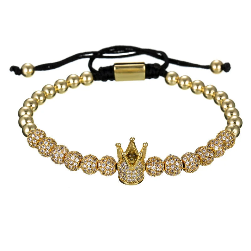 Pulsera-trenzada-cl-sica-hecha-a-mano-para-mujer-brazalete-de-corona-de ...