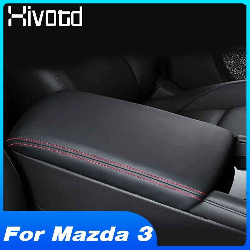 For-Mazda-3-2019-2024-Accessories-Car-Central-Armrest-Cover-Mat-Leather ...