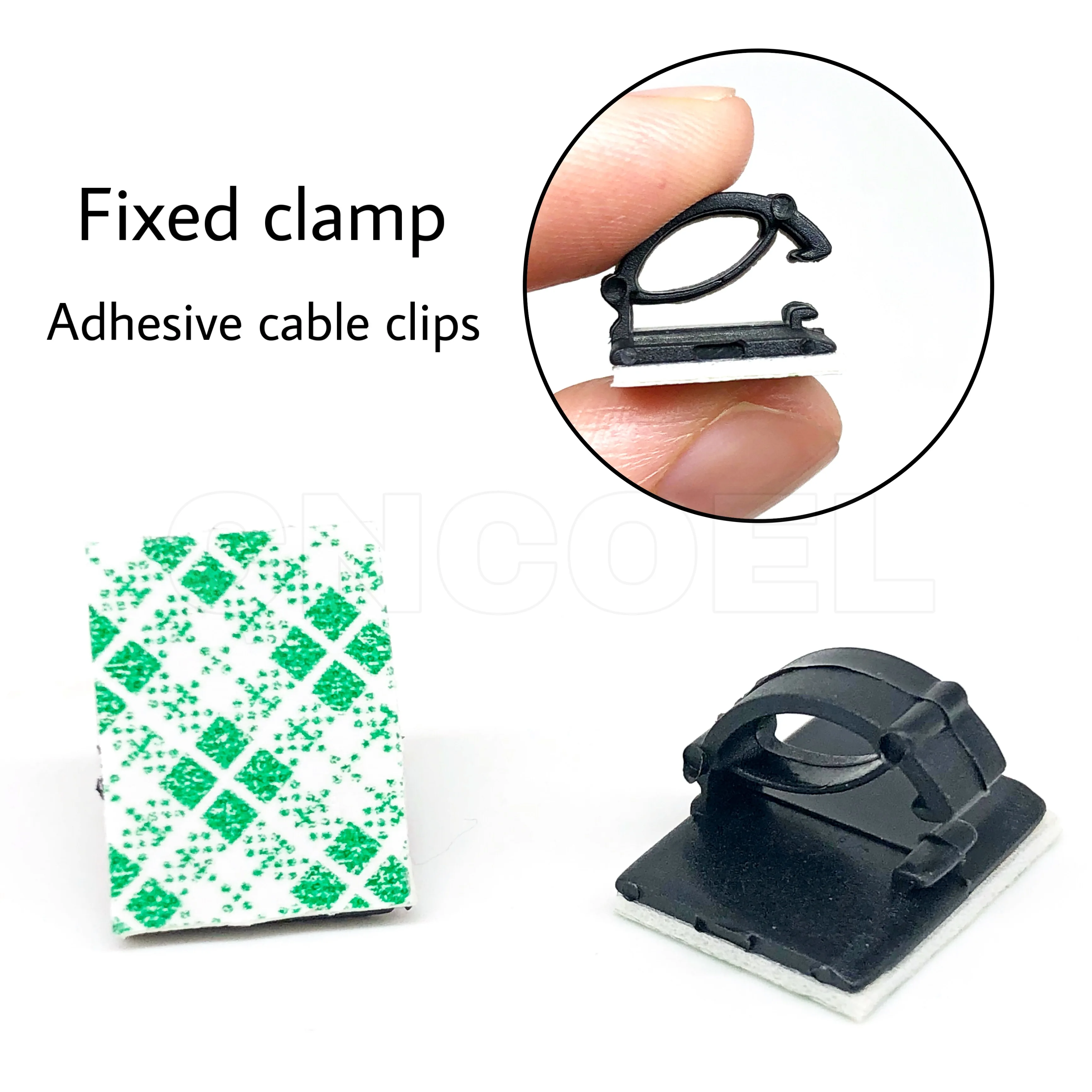 20Pcs Self-adhesive Car Wire Clip Fixer Holder Cable Holder Rectangle ...