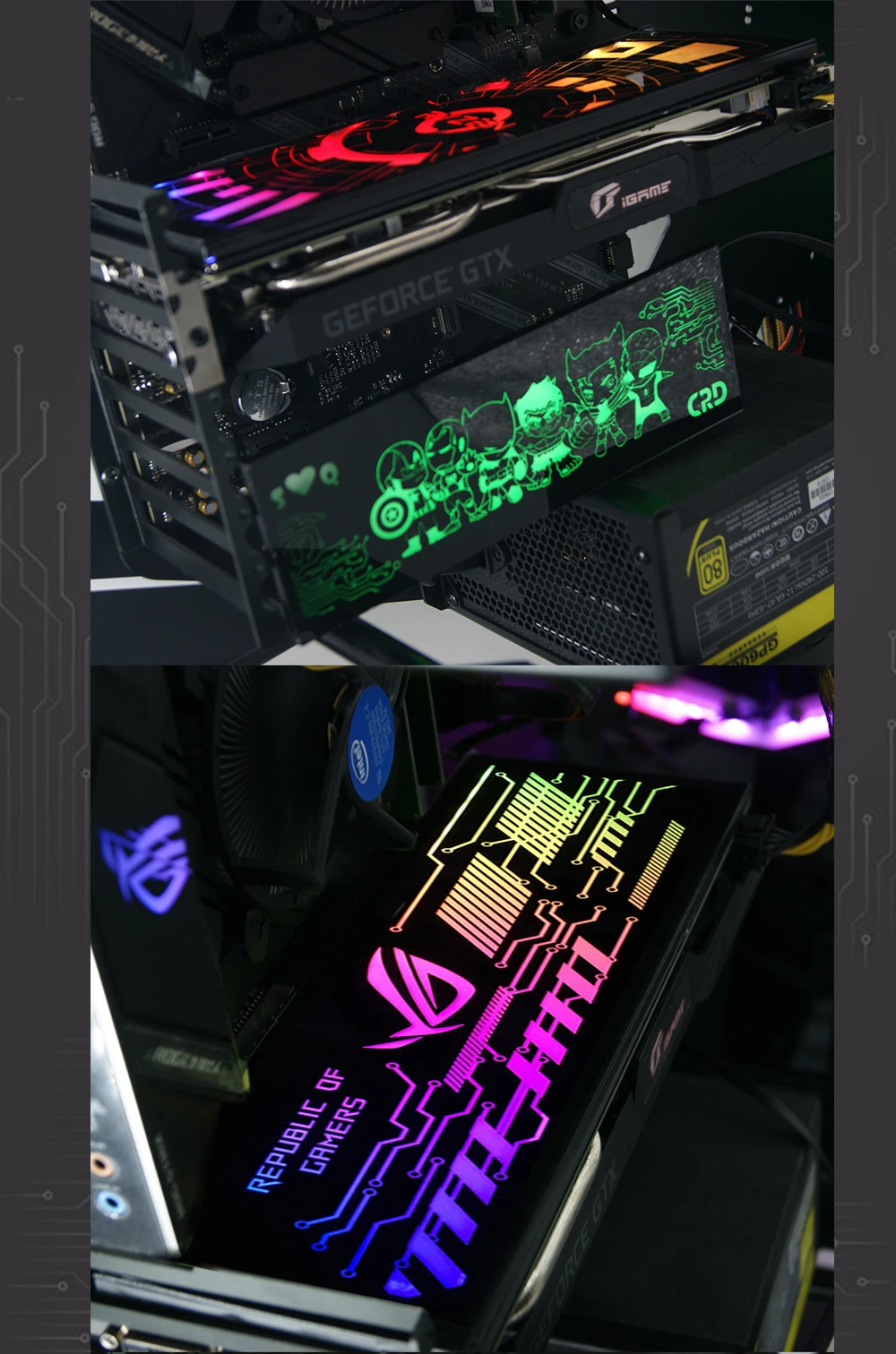 Customized Computer Case RGB Panel 5V/12V RGB Colorful Modding For VGA ...