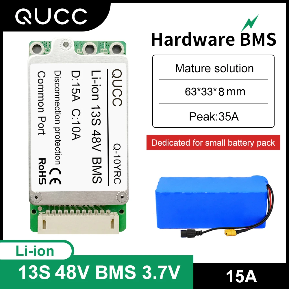 Qucc-BMS-13S-15A-Electric-Bicycle-Scooter-18650-Lithium-Battery-Bms-48V ...