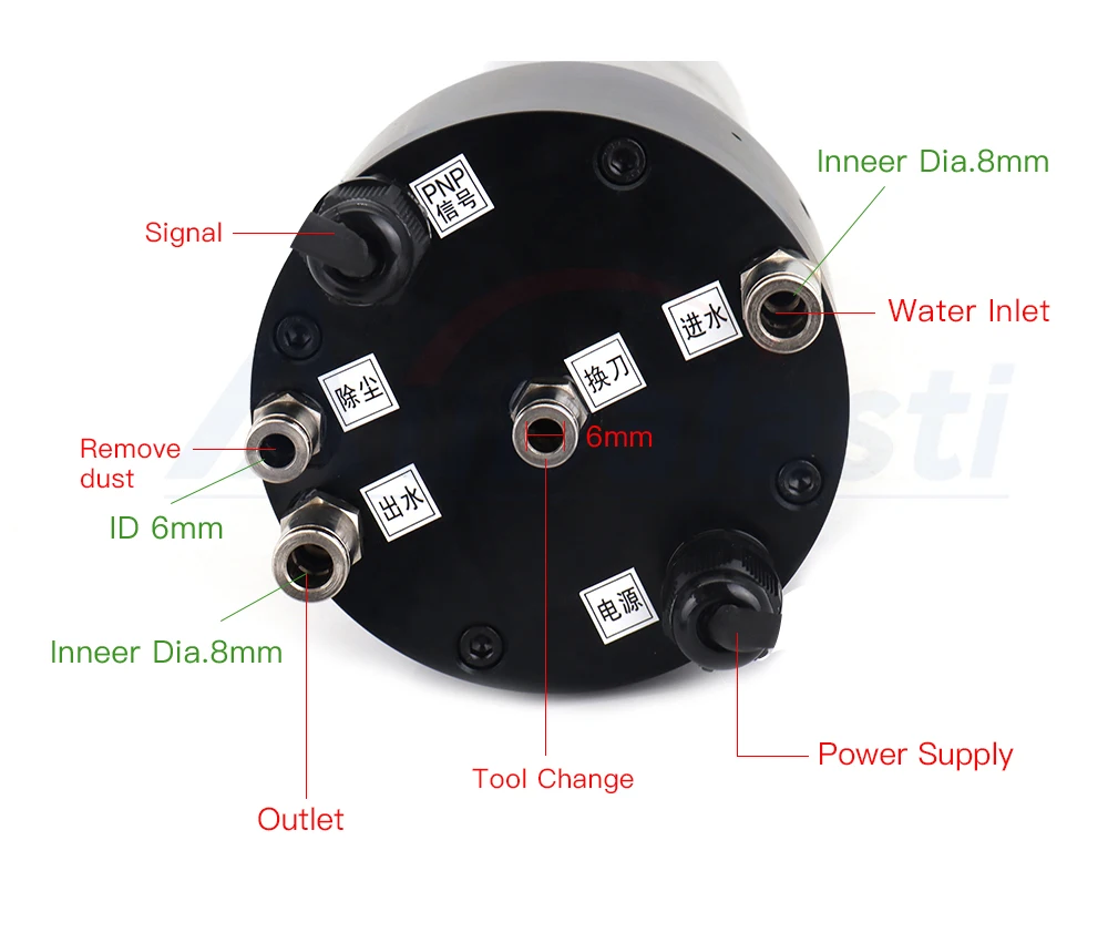 2.2KW ATC Spindle 3HP ISO20 24000RPM AC220V 800Hz 80mm Automatic Tool ...
