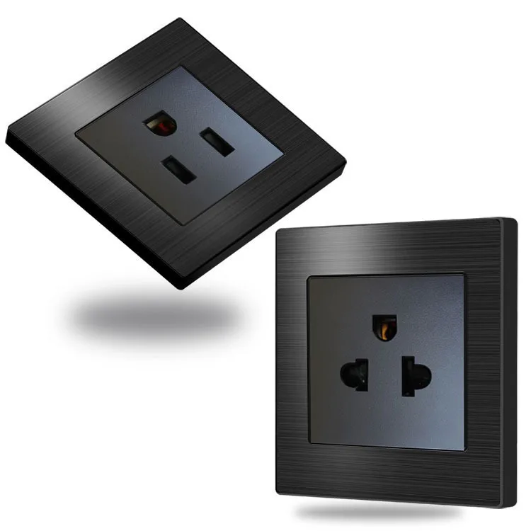 USA standard socket Aluminum wire drawing panel Switch 86 concealed ...