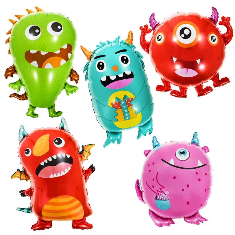 5pcs/Lot Alien Cartoon Monster Helium Balloons Cute Germs Balloon ...