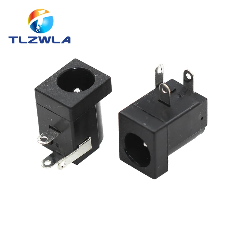 10pcs 5.5x2.1mm DC-005 Black DC Power Jack Socket DC Connectors Supply Barrel-Type Right Angle ...