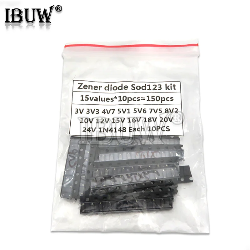 15values*10pcs=150pcs Kit Sod-123 1206 0.5w Zener Diode Smd Package ...