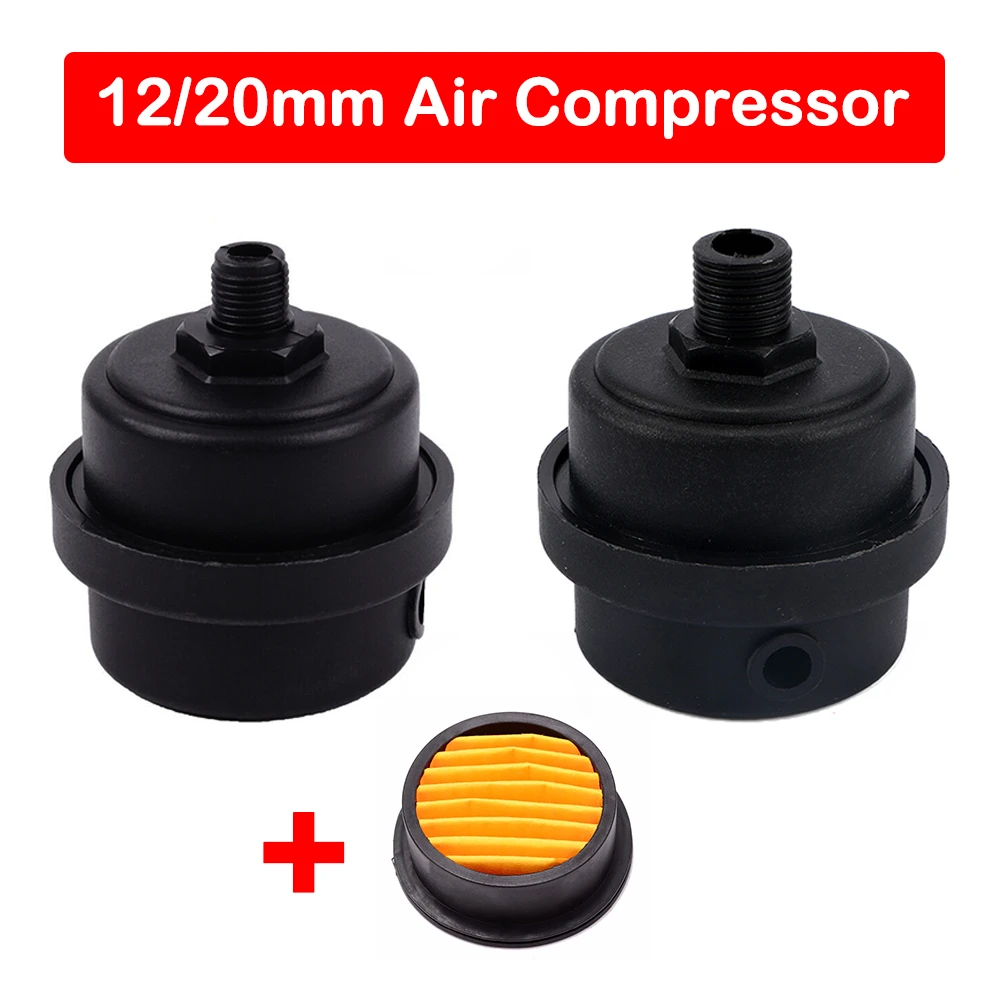 12mm/ 20mm Air Compressor Parts Intake Filter Noise Muffler Silencer 1/ ...