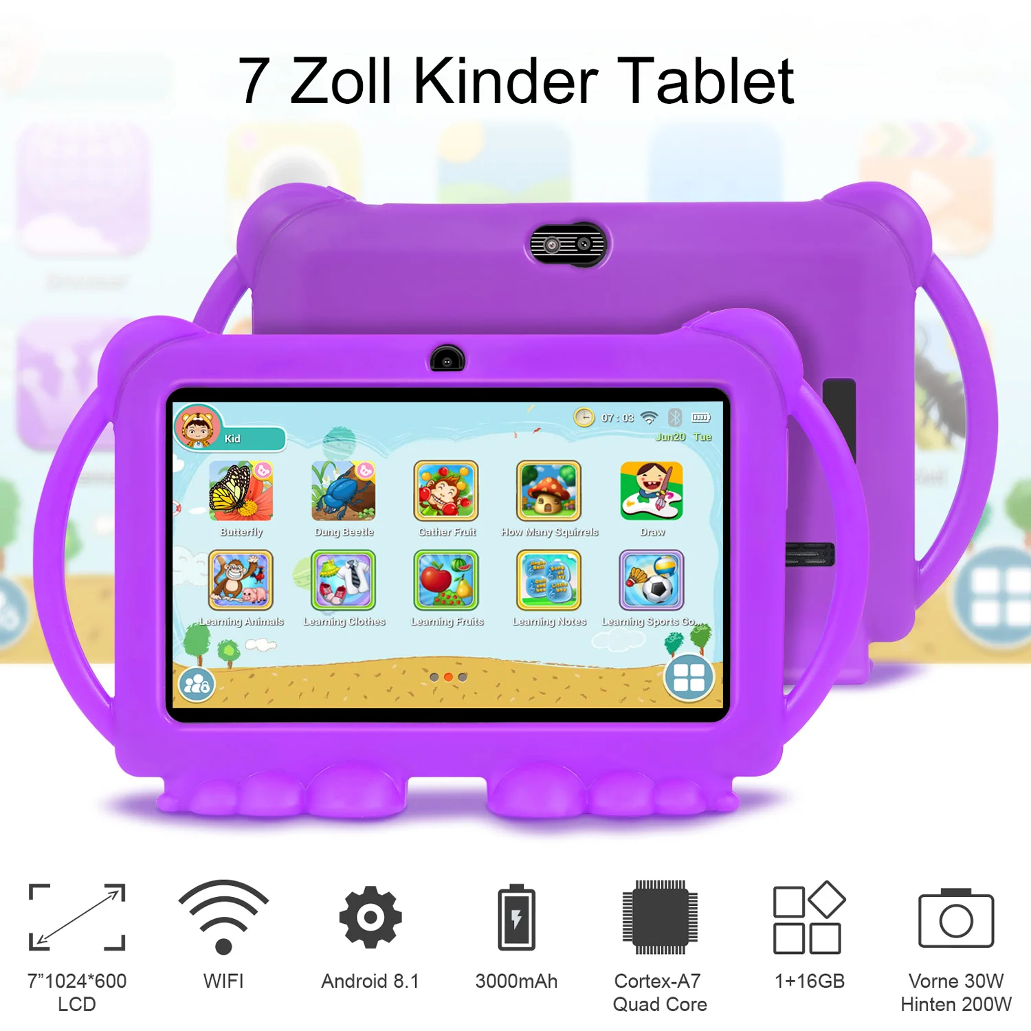 Tablet Children Learning Education Tablets 7 Inch Best Gift For Kids ...