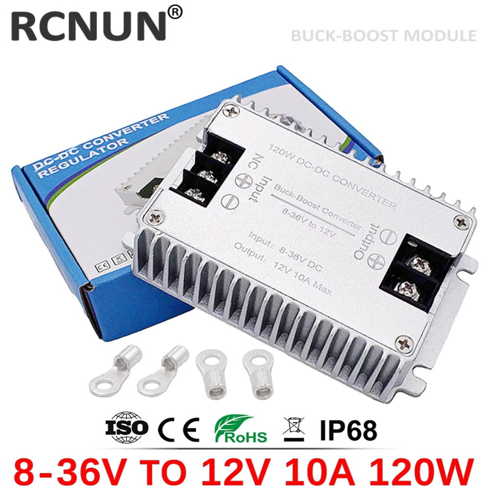 Rcnun 8-36v To 12v 10a 15a Dc Dc Boost Buck Converter Regulator 12 Volt Car Boat Voltage ...