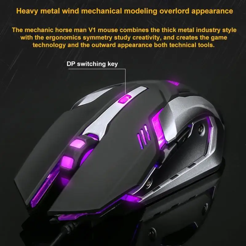 Мышь, набор, клавиатура V1, проводная, с подсветкой, Usb, игровая ...