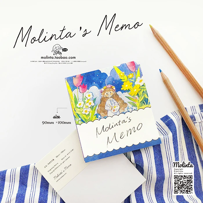 1set-lot-Memo-Pads-Material-Paper-Molinta-Cartoon-Girl-Write-Junk ...