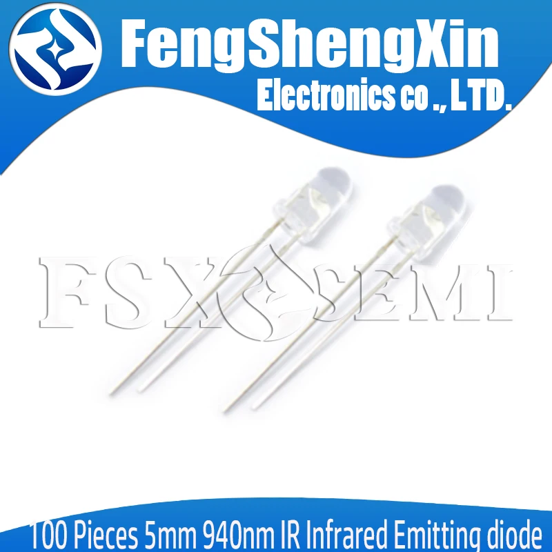 원형 튜브 LED IR 적외선 발광 다이오드, 5mm 940nm, 100 개|다이오드| - AliExpress