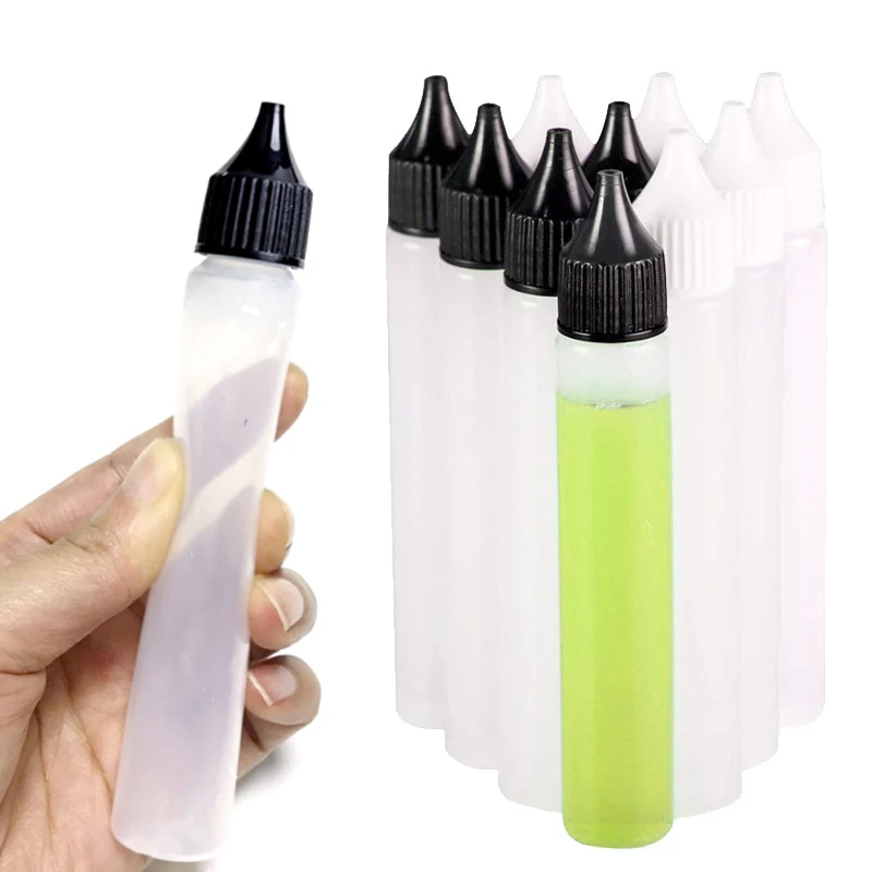 10pcs 30ml Plastic Dropper Bottle With Ecig Liquid Bottle Empty Long ...