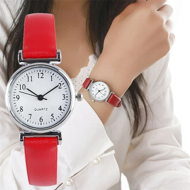 Classic Women's Casual Quartz Leather Band Strap Watch Round Analog ...