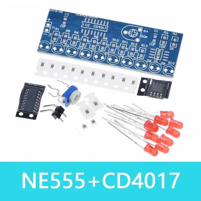 EGBO NE555+CD4017 Running LED Flow LED Light Electronic Production ...