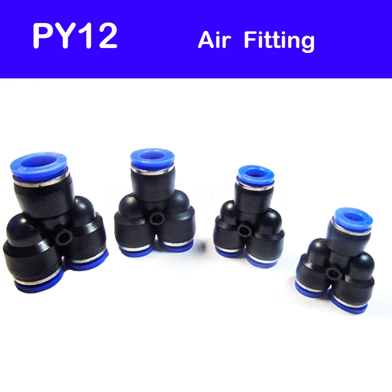 HIGH QUALITY PY12 30Pcs PY12 Air Pneumatic 12mm to 12mm Y Shaped Push ...
