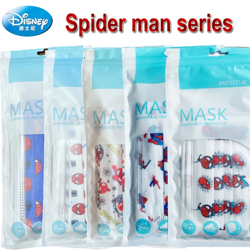 New Marvel Spiderman Series Children Cartoon Face Shield Mask 3 Layer ...
